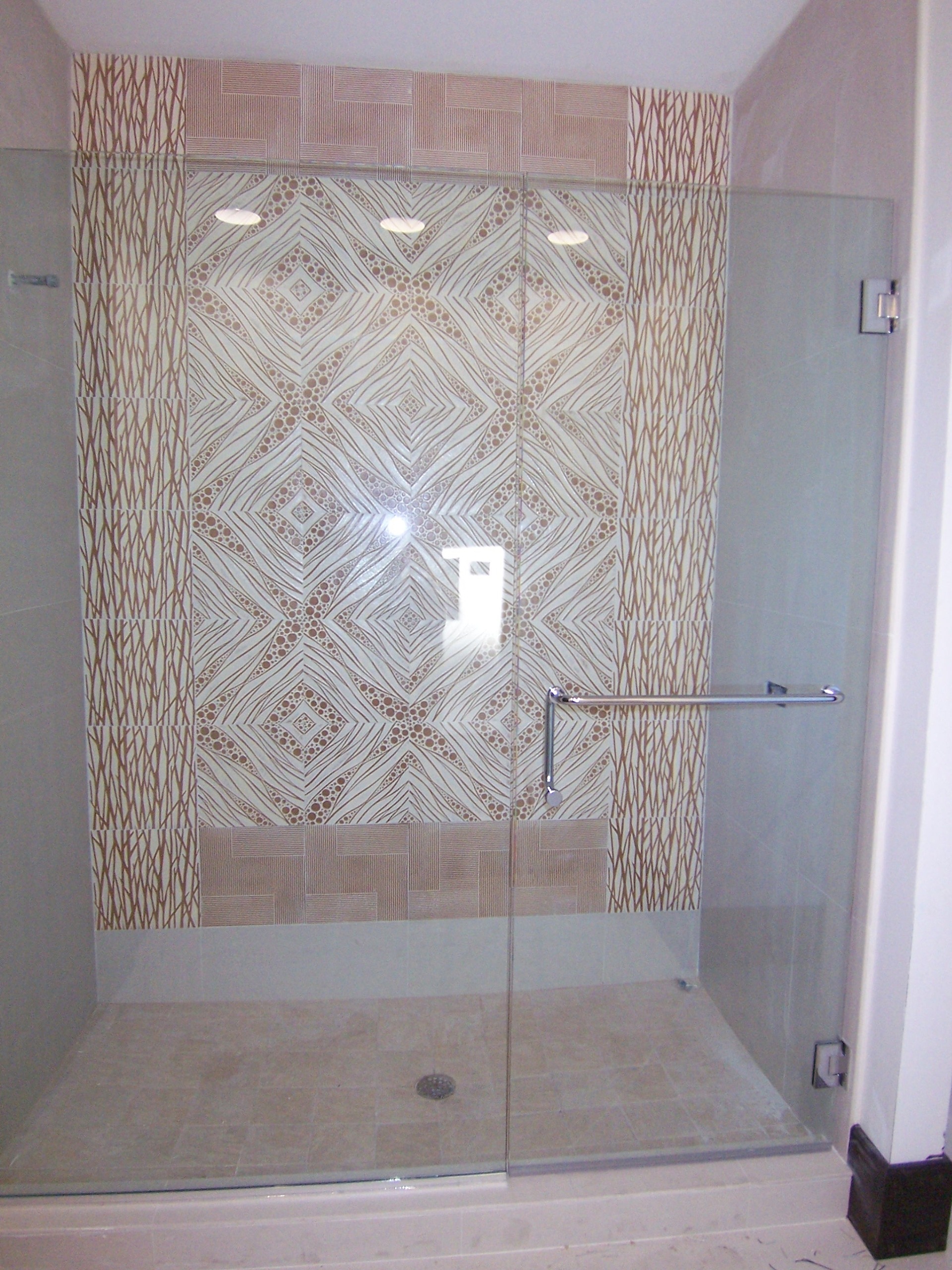 Inline Panels & 3/8" Frameless Glass Shower Doors in Orlando