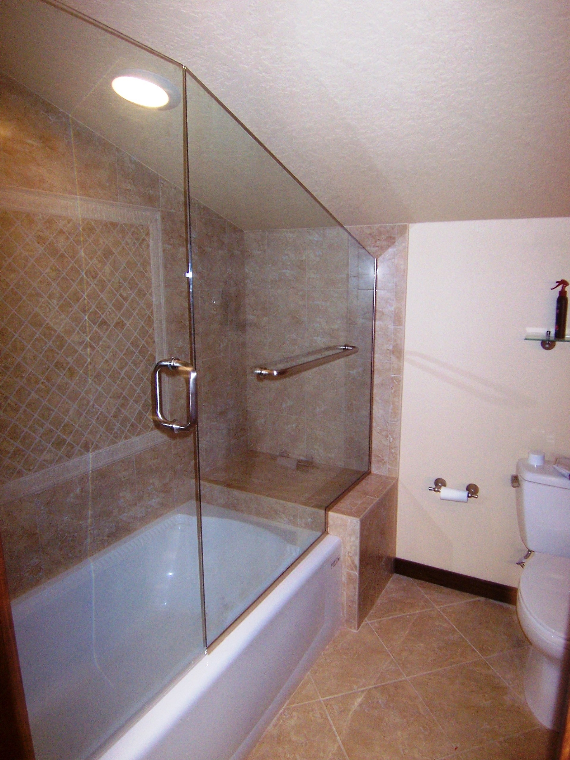 Inline Panels & 3/8" Frameless Glass Shower Doors in Orlando
