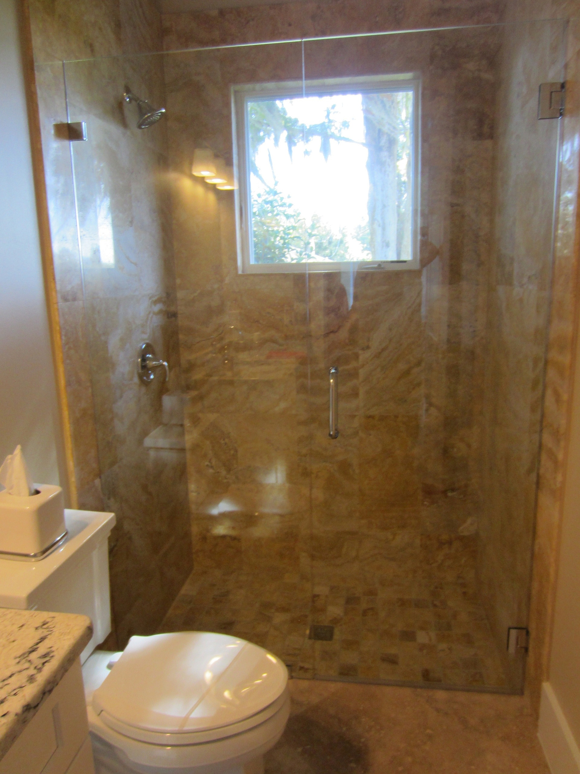 Inline Panels & 3/8" Frameless Glass Shower Doors in Orlando