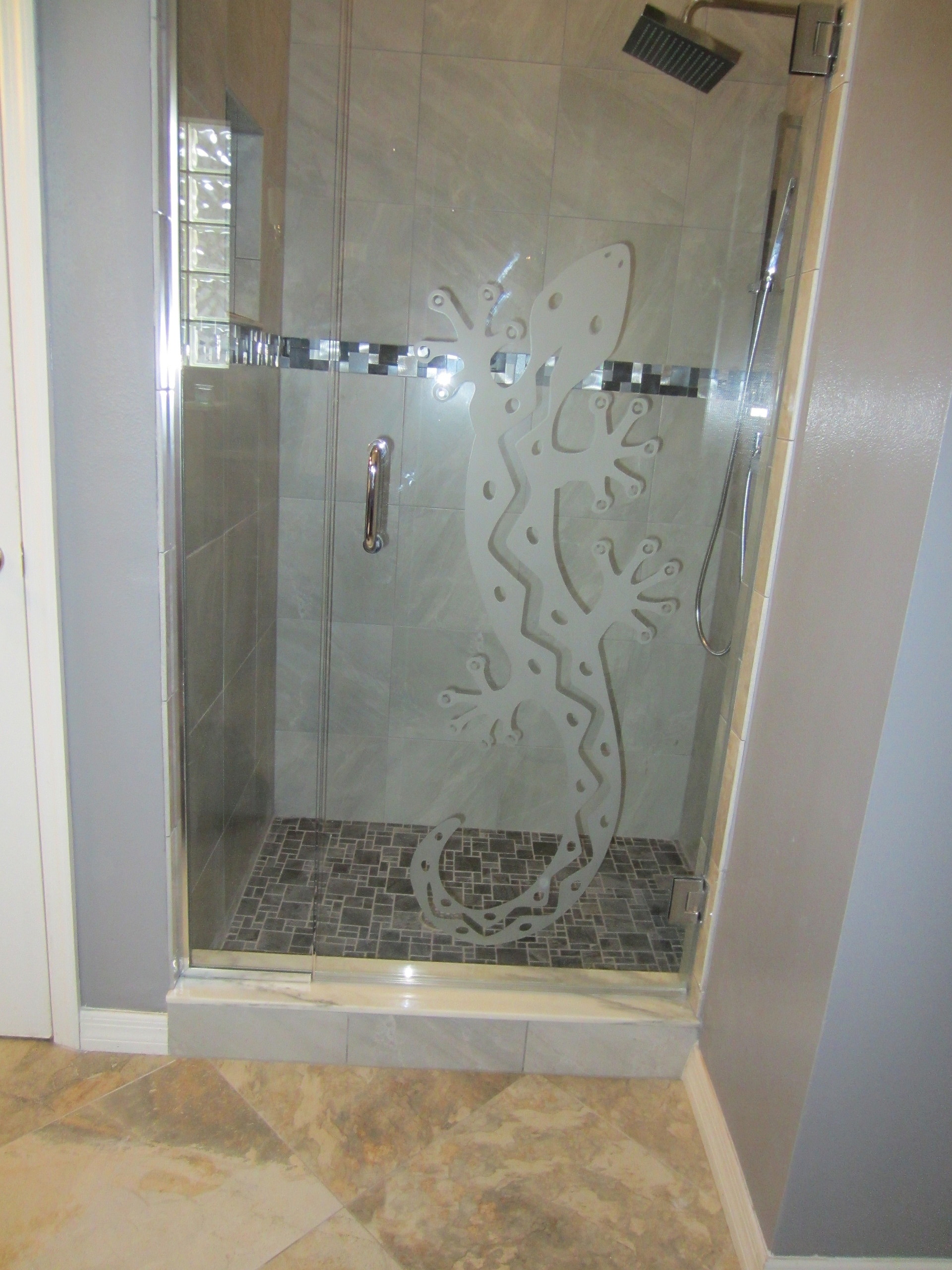 Inline Panels & 3/8" Frameless Glass Shower Doors in Orlando