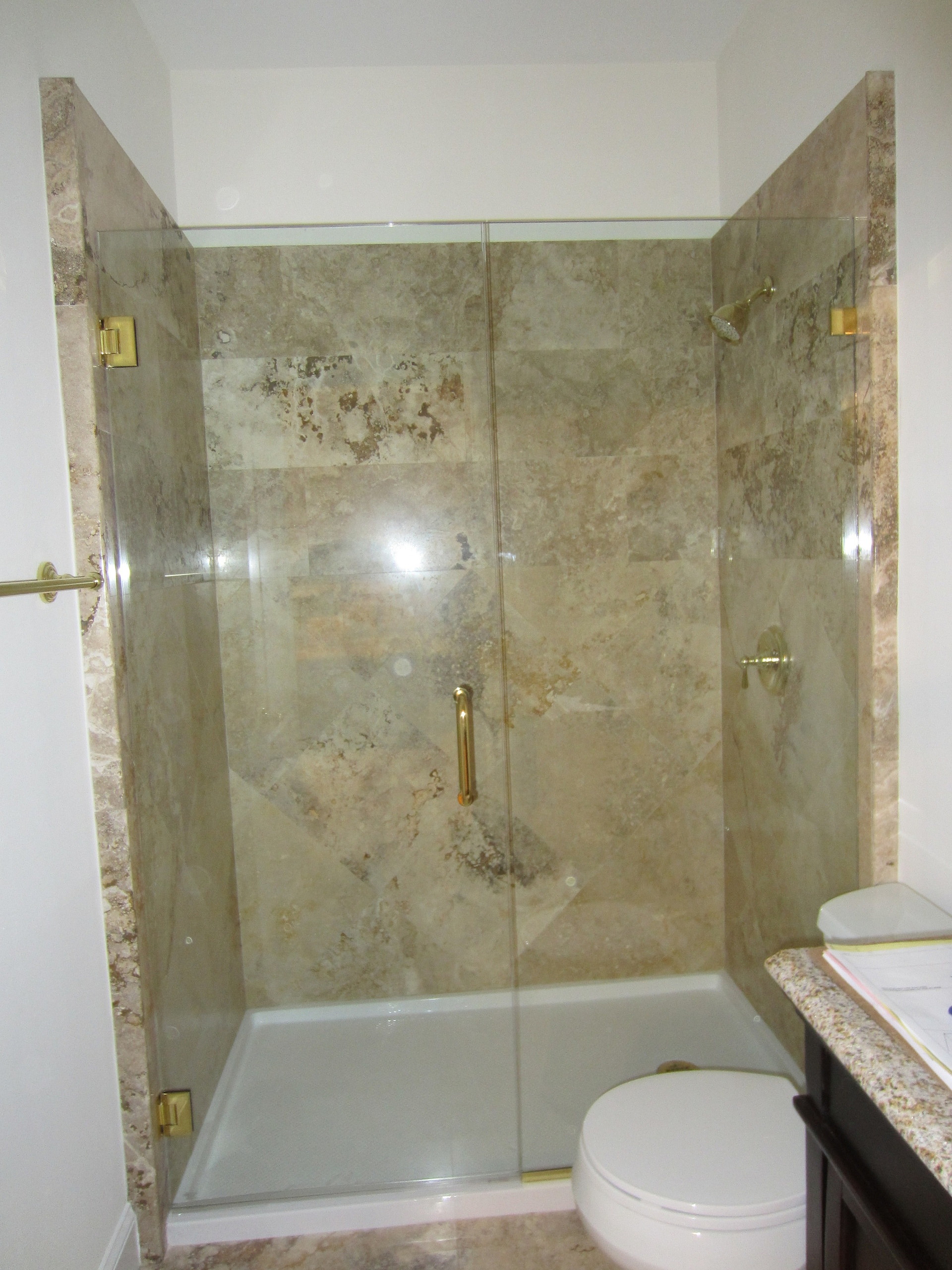 Inline Panels & 3/8" Frameless Glass Shower Doors in Orlando