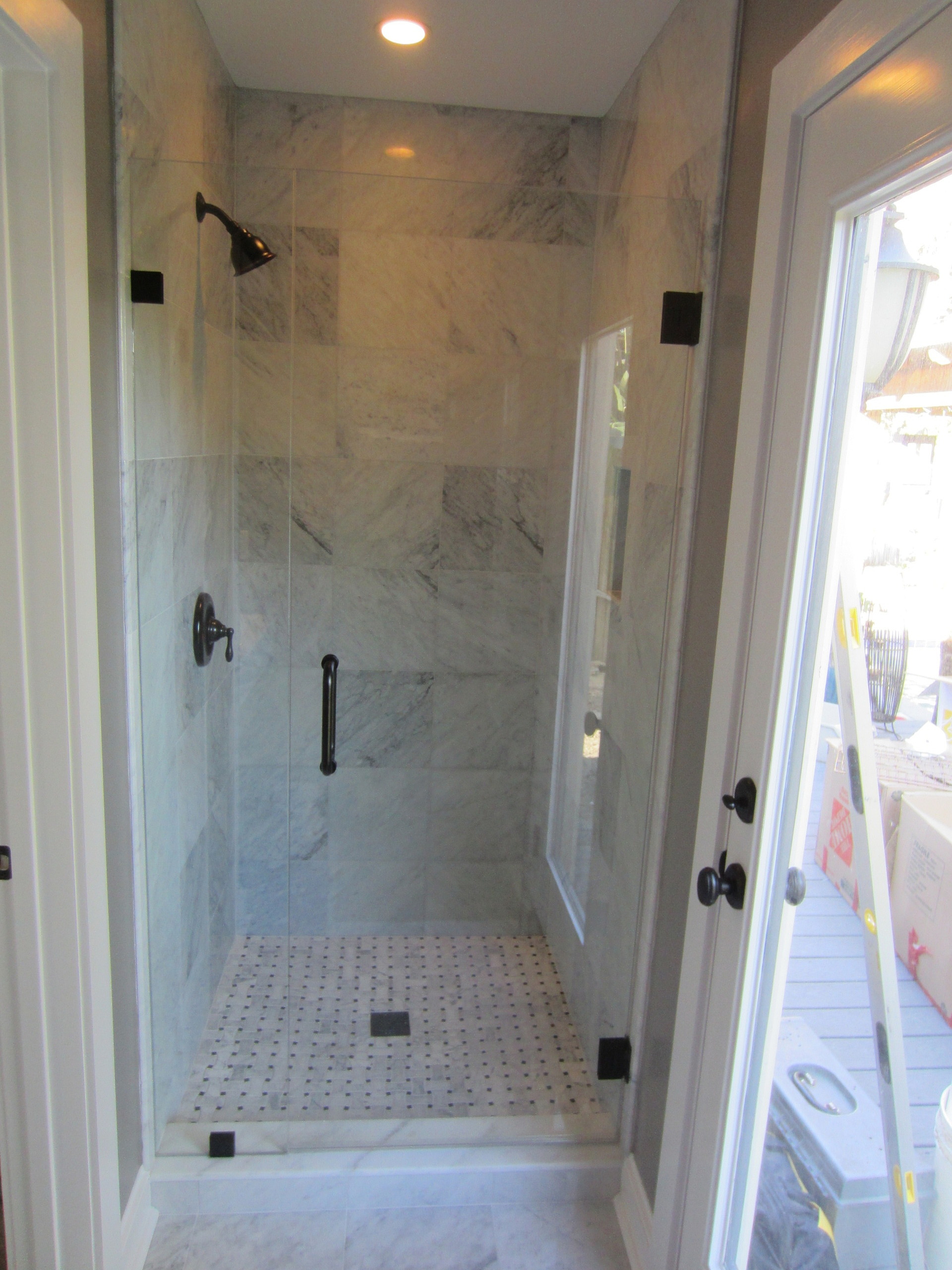 Inline Panels & 3/8" Frameless Glass Shower Doors in Orlando